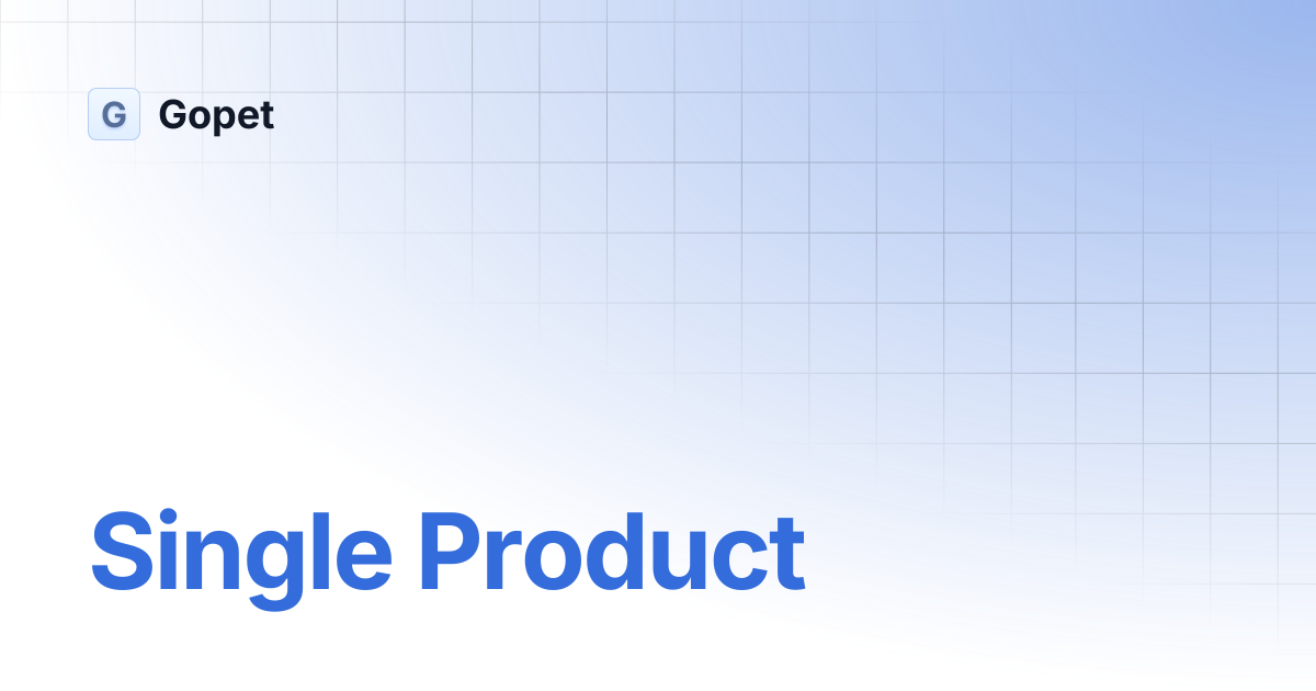 Single Product | Gopet