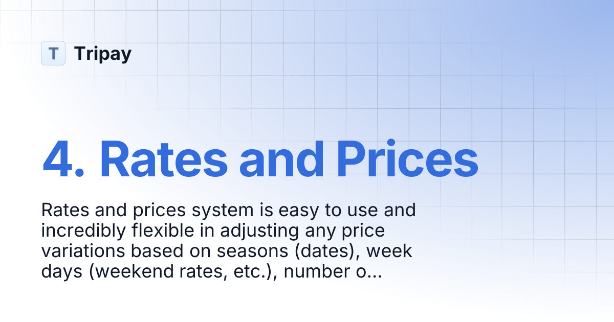 4. Rates and Prices | Tripay