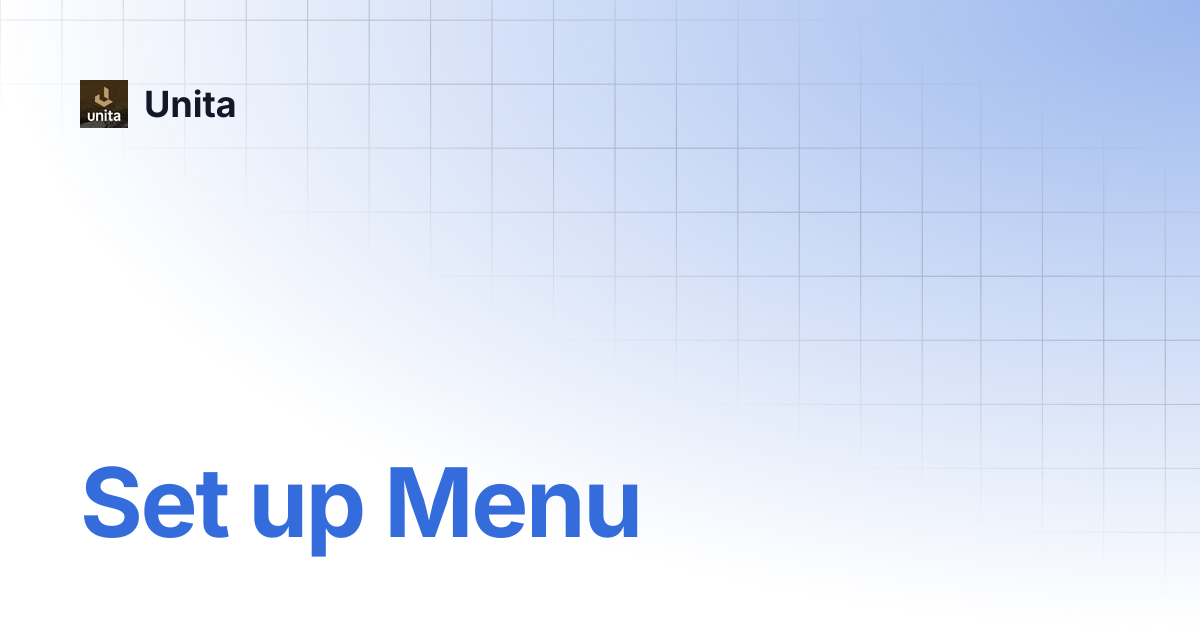 Set up Menu | Unita